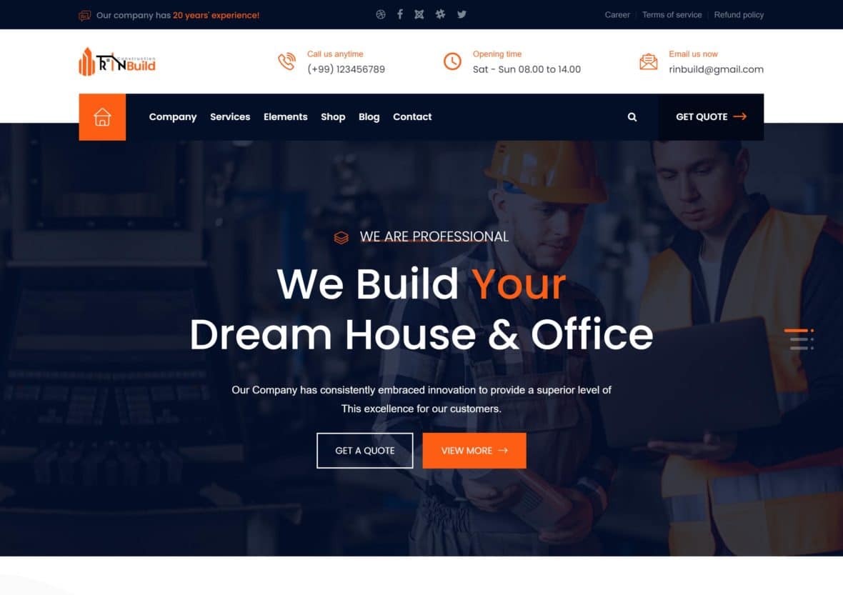28 Best Construction Company WordPress Themes 2025