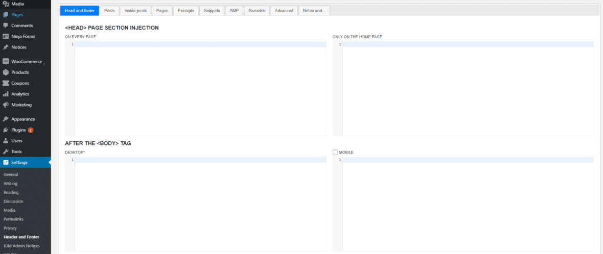 How To Add Header And Footer Code In Wordpress Athemes 2467